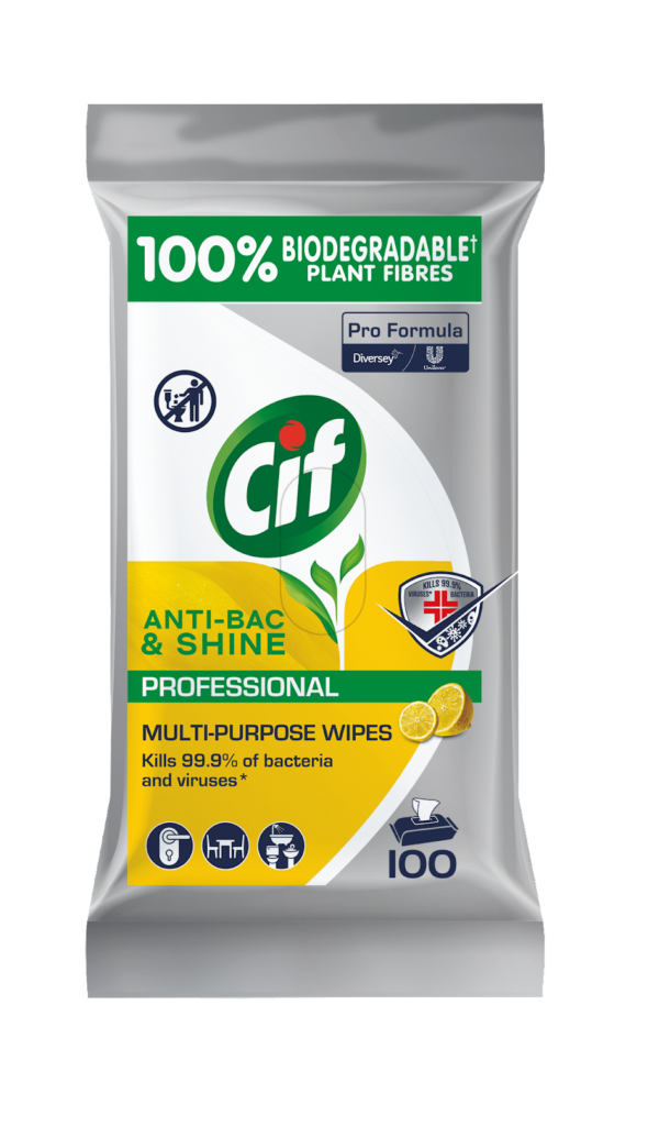 Cif Pro Formula Anti-Bac & Shine Biodegradable Cleaning Wipes - Better ...